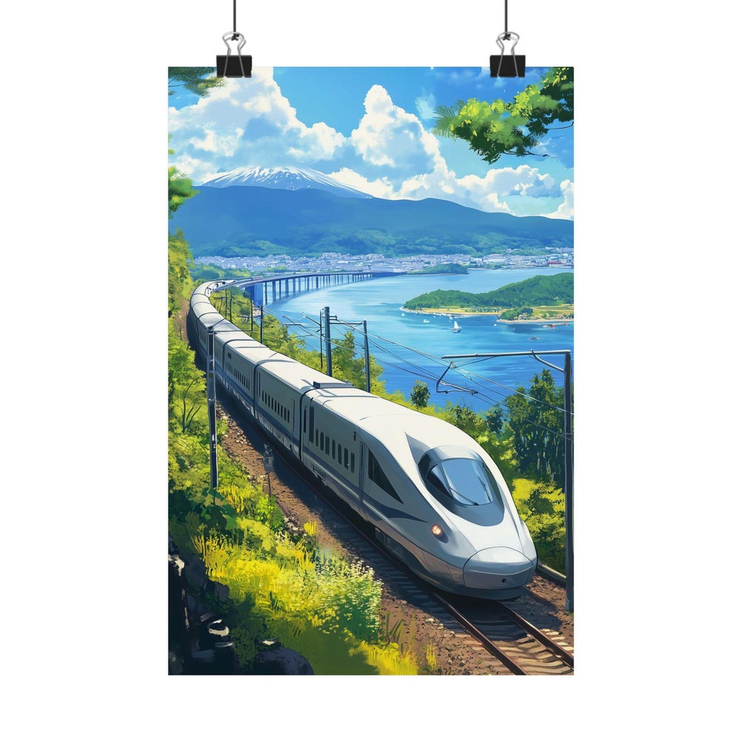 Hokkaido Shinkansen Crossing Bridge Wall Art - Hakodate Japan Blue ...