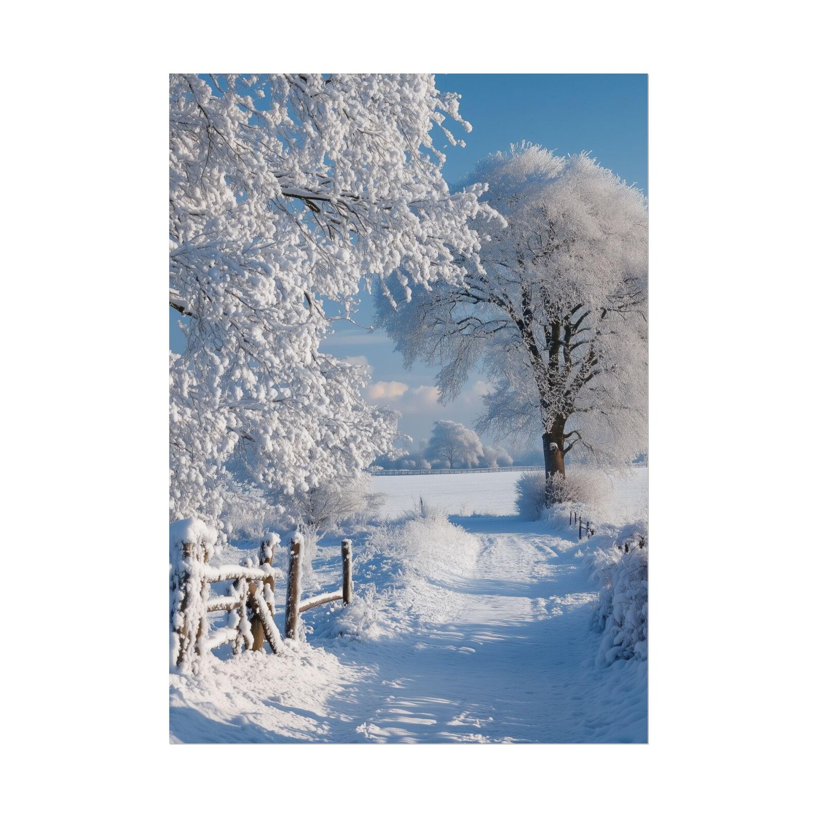 Winter Wonderland Wall Art - Scenic Rolled Poster of Snowy Landscape ...
