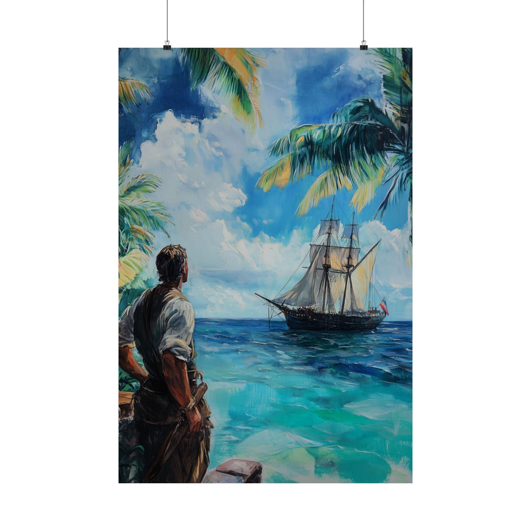 Matte Poster Christopher Columbus Bahamas Discovery, Oil Painting Art ...