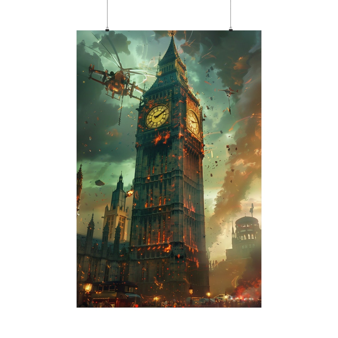 Inferno of Resilience Matte Poster: Showcase Big Ben in Apocalypse War ...