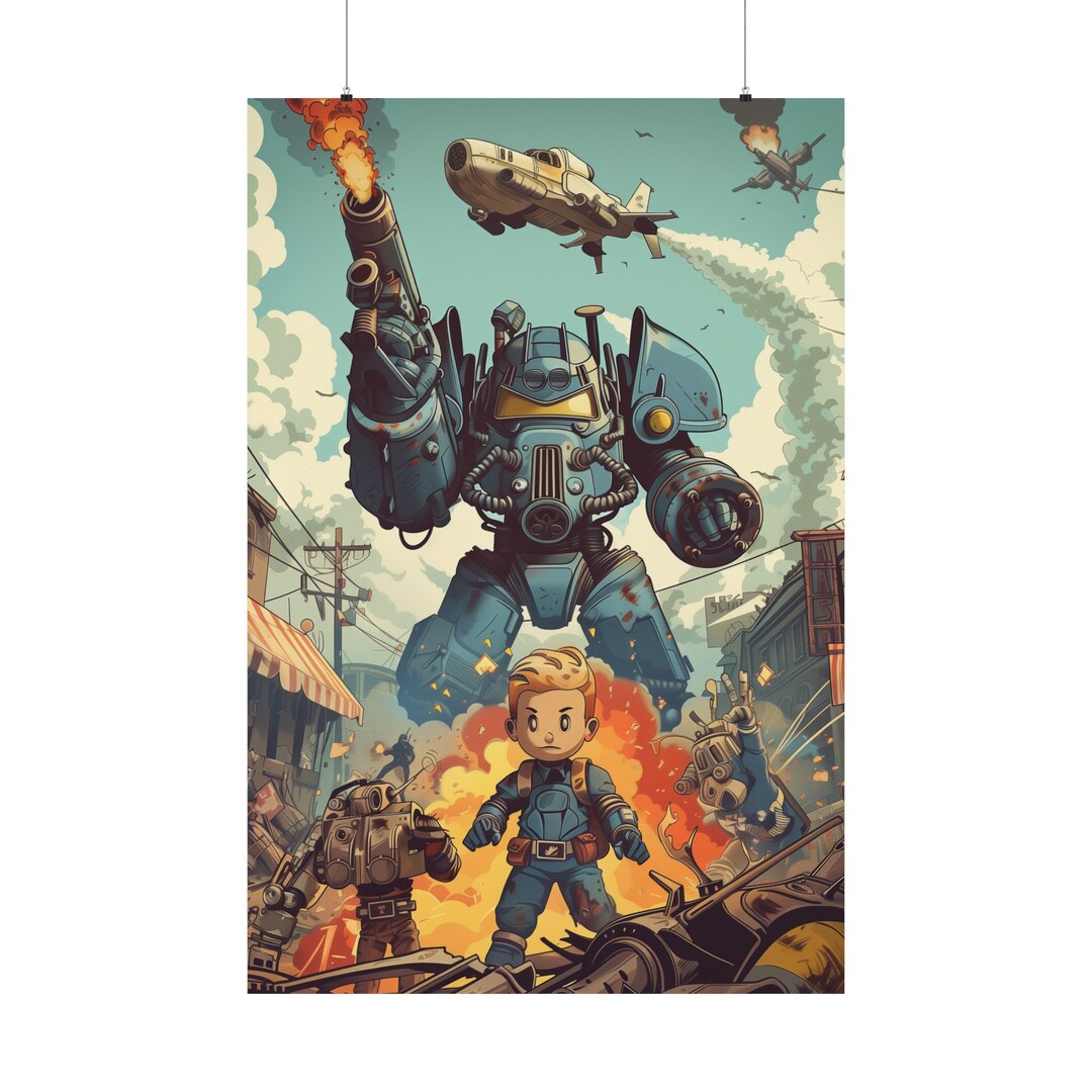 Epic Clash Witness the Battle of Anime Power Armor and Vault Boy in the ...