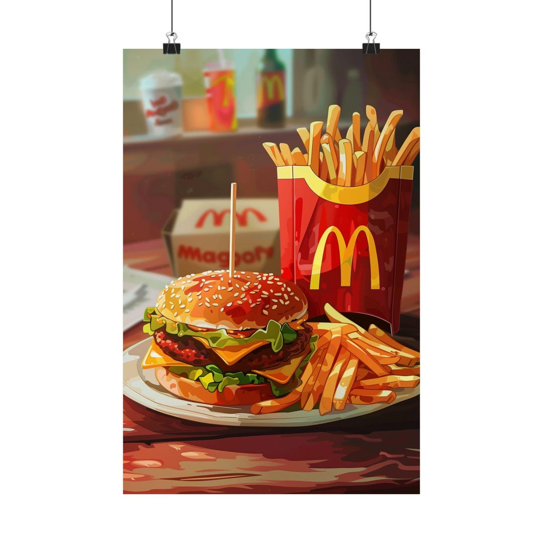 Classic Mcdonald's Big Mac Fries Poster Print, Fast Food Decor ...