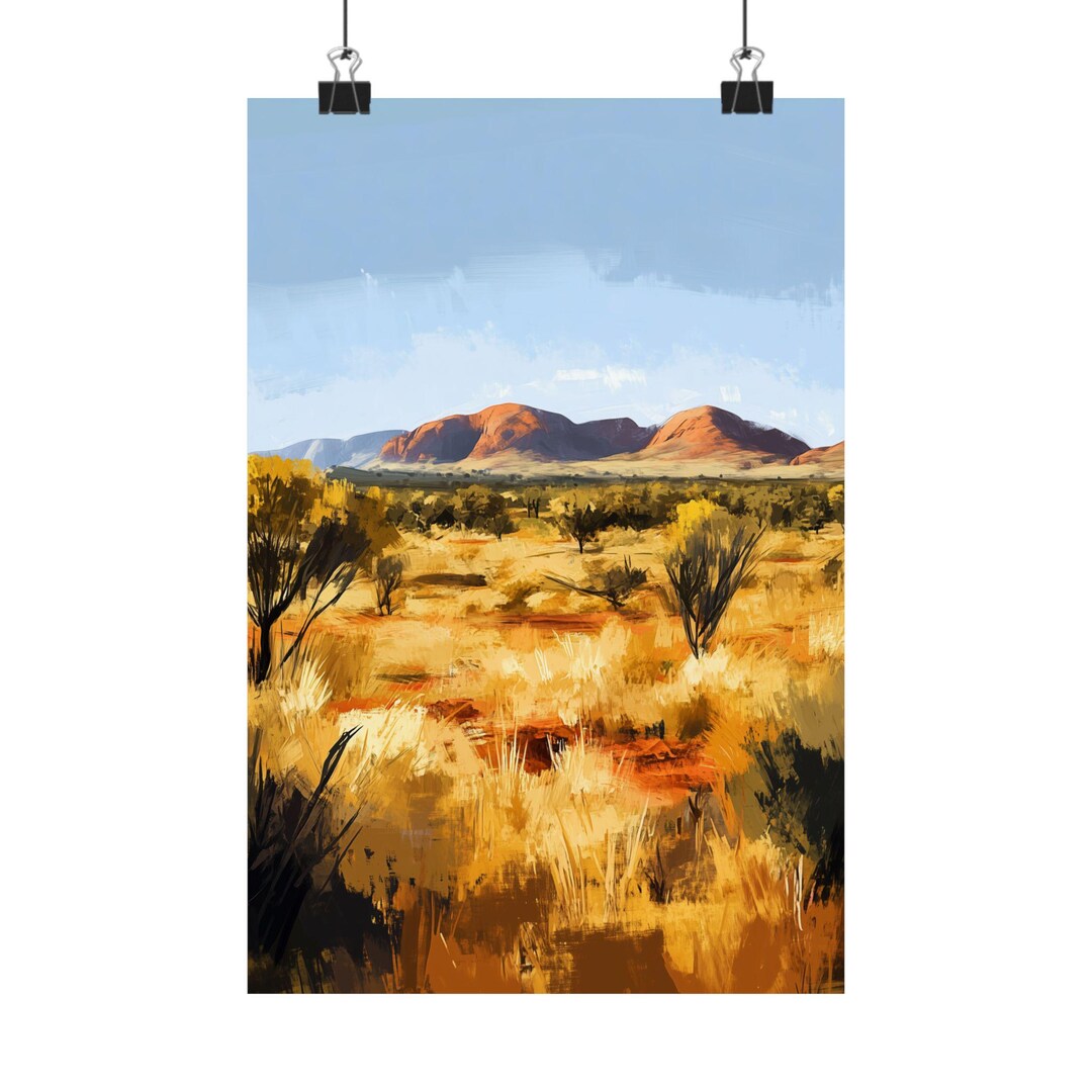 Sunset Splendor at Uluru-kata Tjuta Matte Poster, National Park Art ...