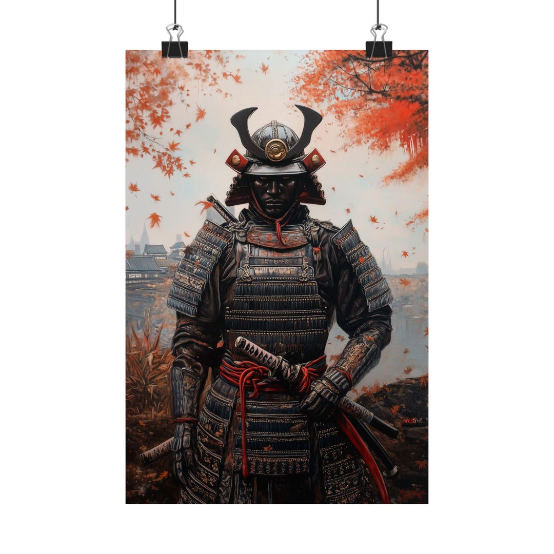 Fully Armored Samurai Wall Art, Modern New York USA, Historical Fantasy ...