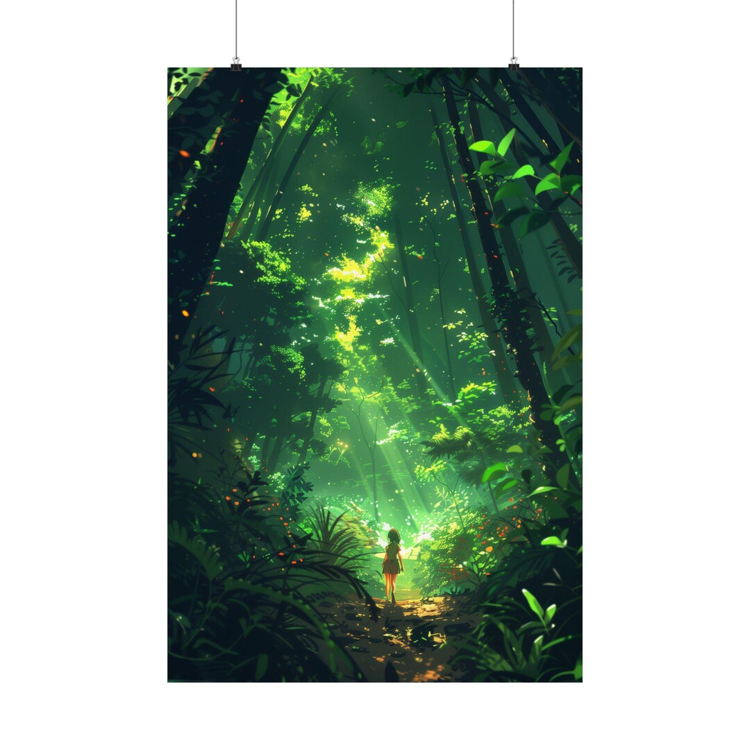 Rubber Plantation Anime Jungle Poster Print, Nature Wall Art, Botanical ...