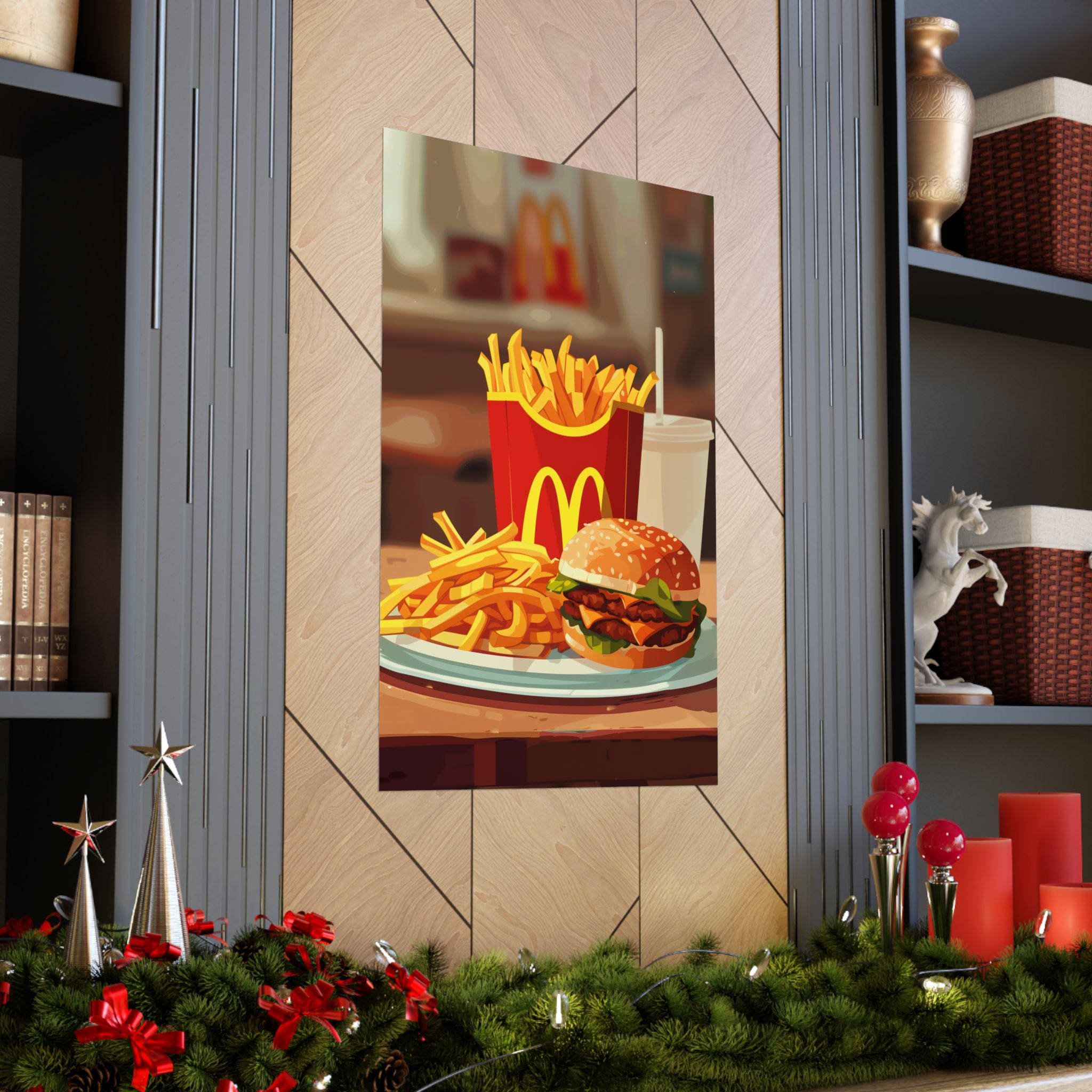 Mcdonald's Big Mac Fries Advertisement Poster, Fast Food Wall Decor ...