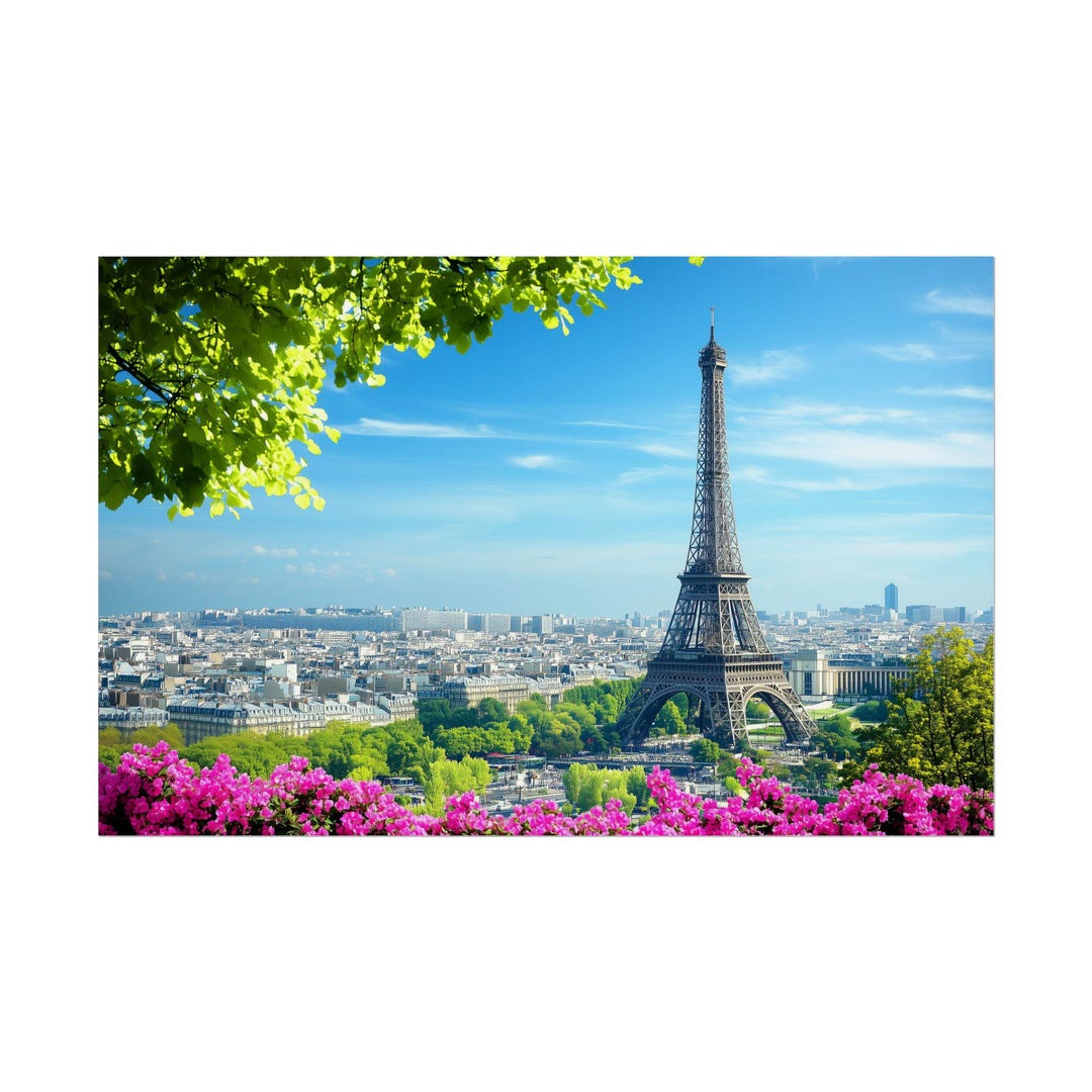 Eiffel Tower Paris Landscape Poster, Rolled Travel Art, Scenic View ...