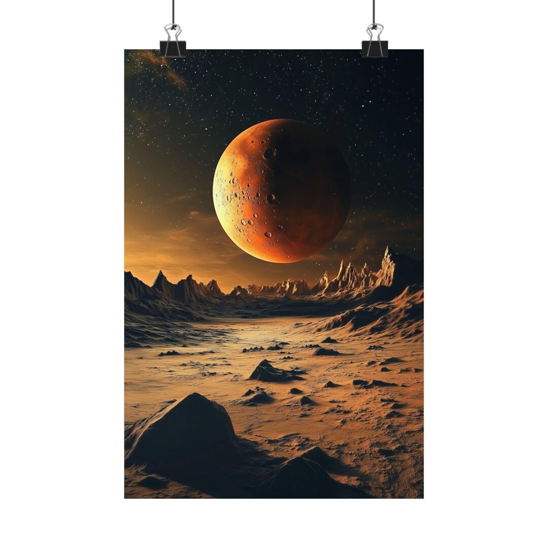 Mars Invades Earth Matte Poster, Futuristic Scifi Wall Art, Sci-fi Home ...