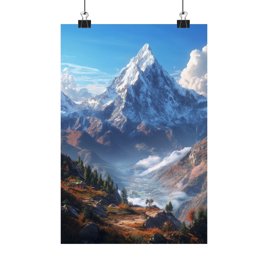 Nepal Matte Poster, Sagarmatha National Park Wall Art, Mountain ...