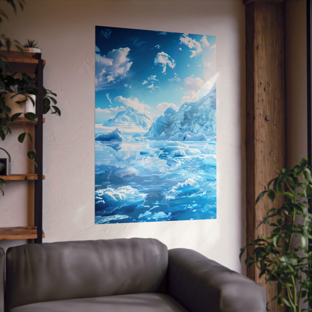 Jkulsrln Glacier Lagoon Anime Cartoony Style Poster Discover the ...