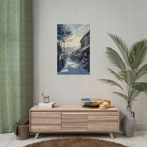 Winter Wonderland Bergen Frozen Charm Cityscape Print, Norway Snow ...