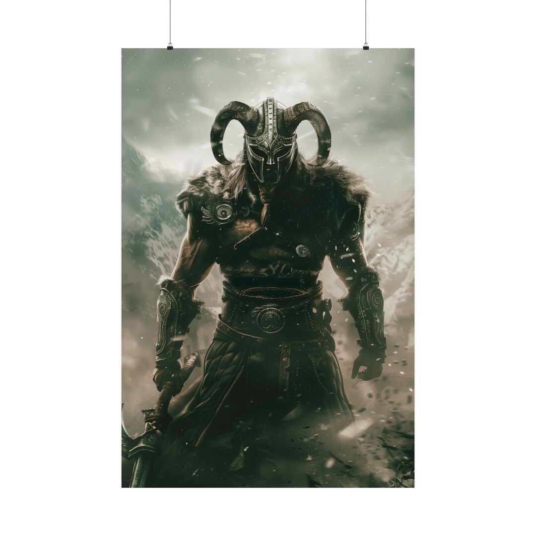 Winter Conqueror: Skyrim Dragonborn Metal Armor Poster Embrace the ...