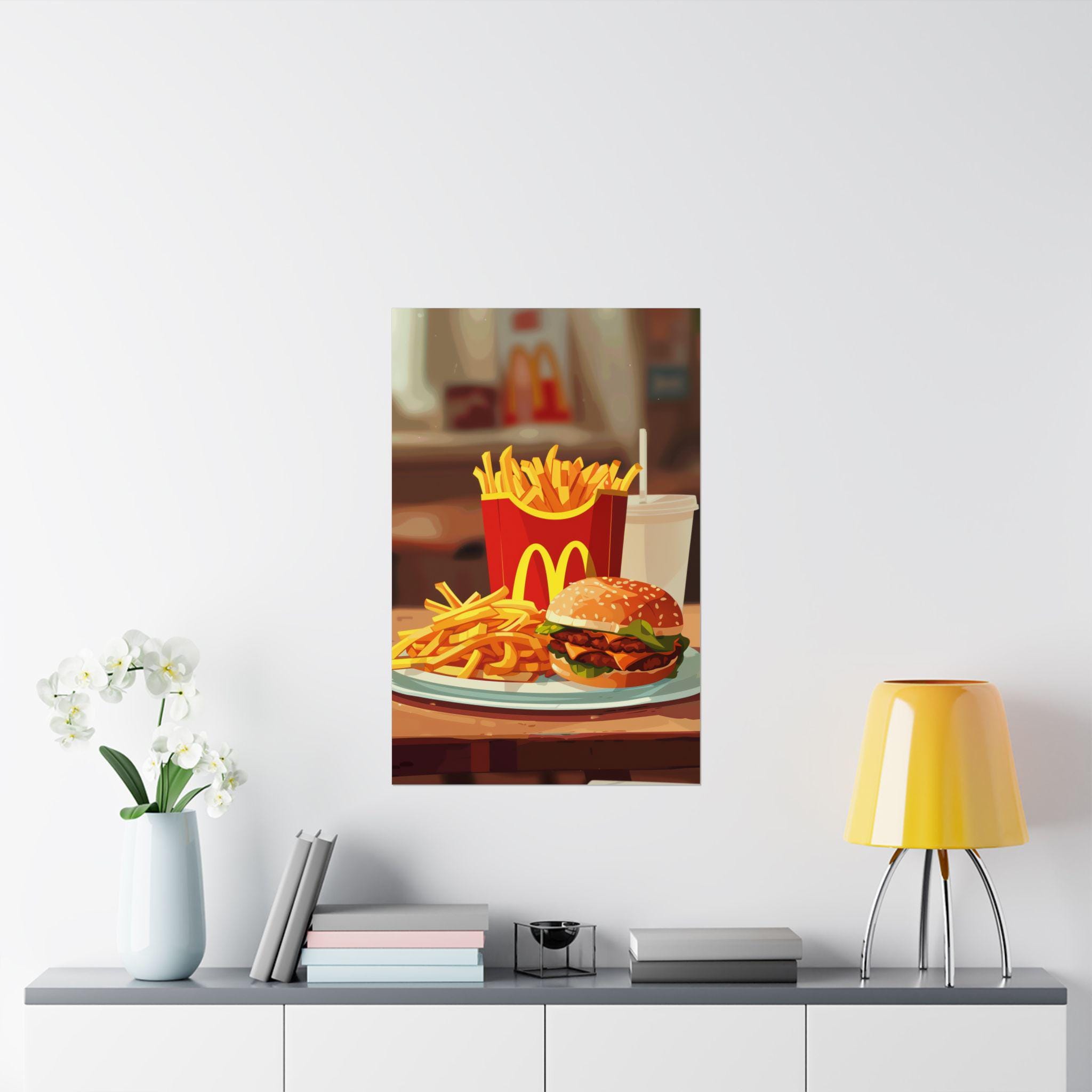 Mcdonald's Big Mac Fries Advertisement Poster, Fast Food Wall Decor ...
