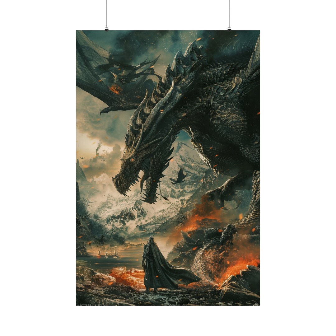 Dragonborn's Clash: Skyrim Fire Vs. Ice Poster - A Battle of Legends ...