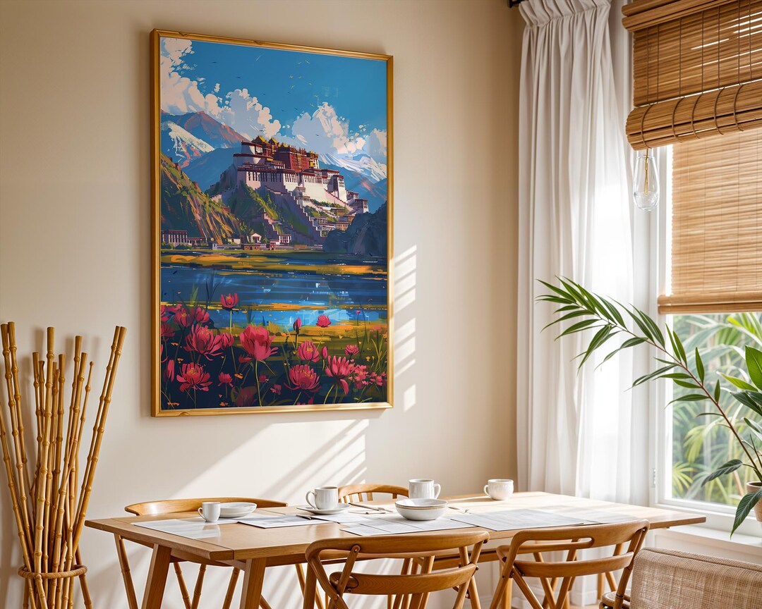 Anime Potala Palace Travel Poster, Digital Art, Clear Skies Wall Art ...