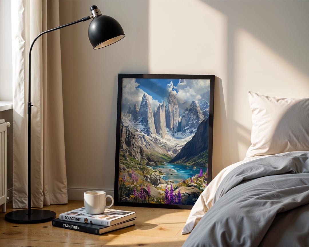 Chile National Park Wall Art, Mirador Las Torres Art, Sunny Day Skyline ...