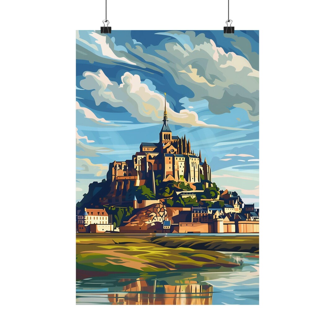 Mont St Michel Travel Poster, France Wall Art, French Travel Print ...