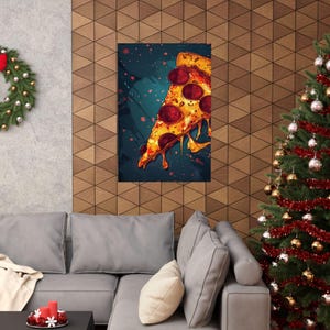 Delicious Pepperoni Pizza Print, Foodie Art Poster, Cravings Wall Art ...