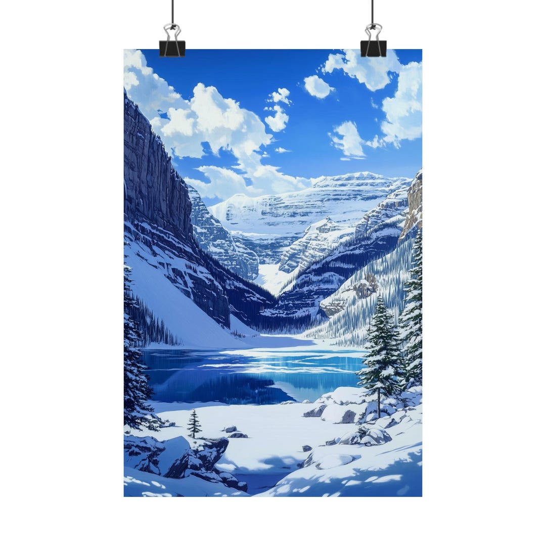 Matte Poster Lake Louise Banff National Park Ski Resort, Mountain View ...