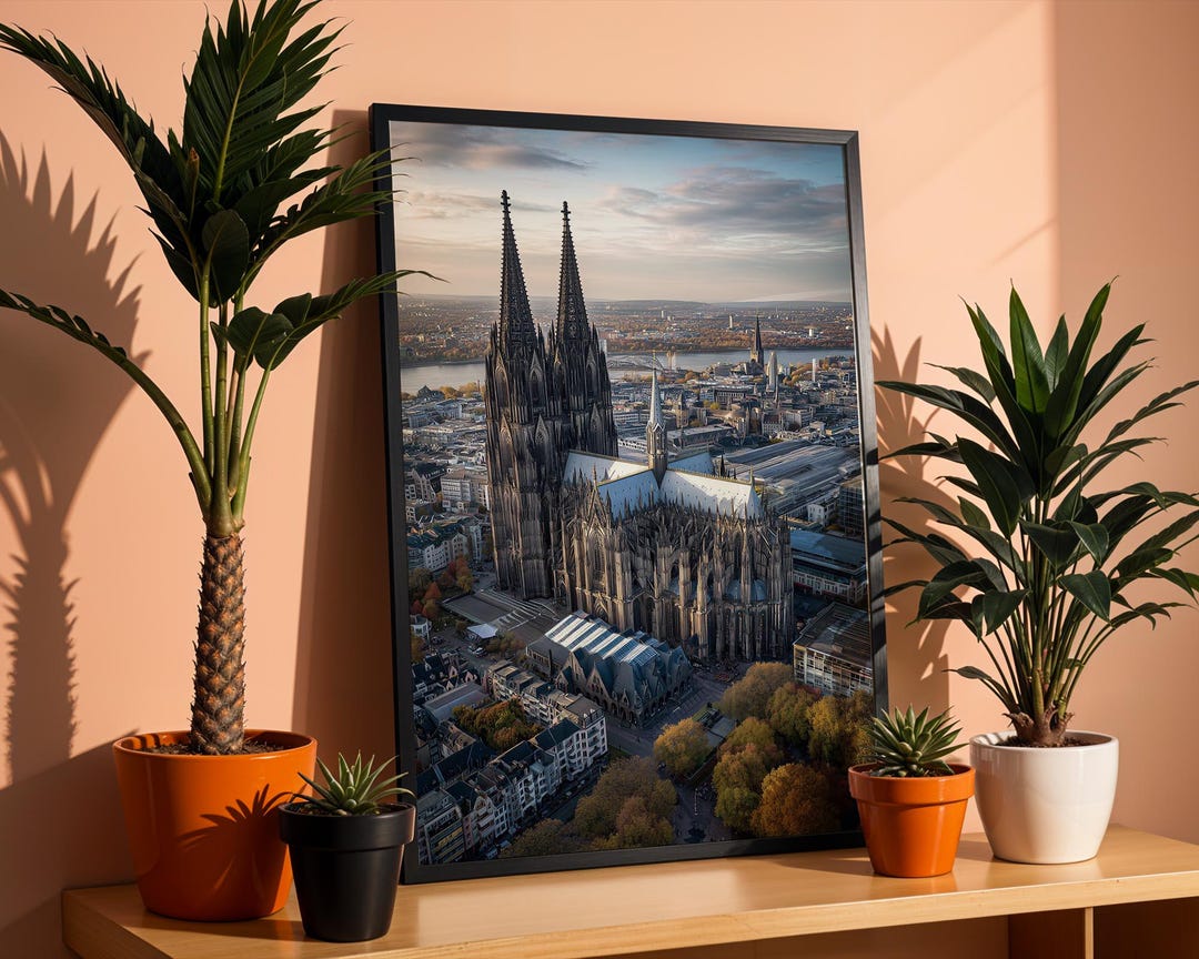 Cologne Cathedral Cologne Germany Wall Art, High Angle Shot, Modern ...