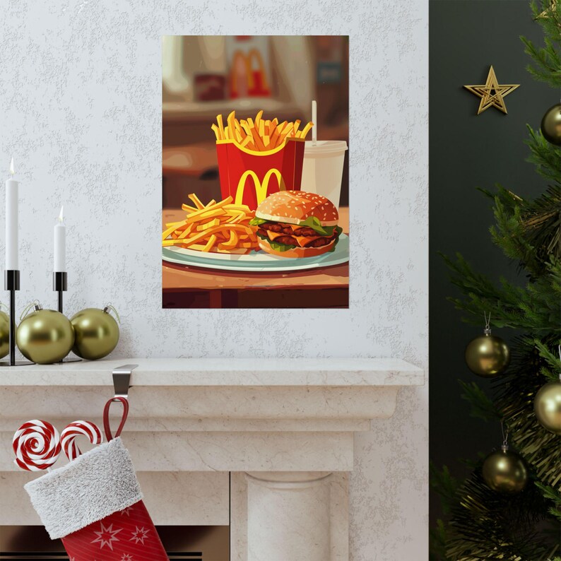 Mcdonald's Big Mac Fries Advertisement Poster, Fast Food Wall Decor ...