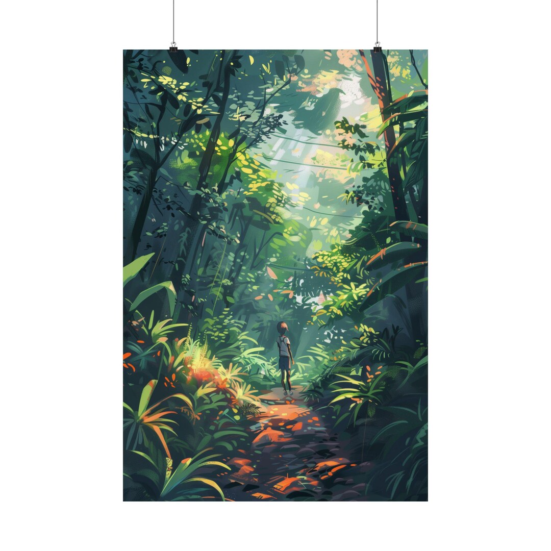 Rubber Plantation Anime Jungle Poster, Wall Art Print, Vintage Style ...