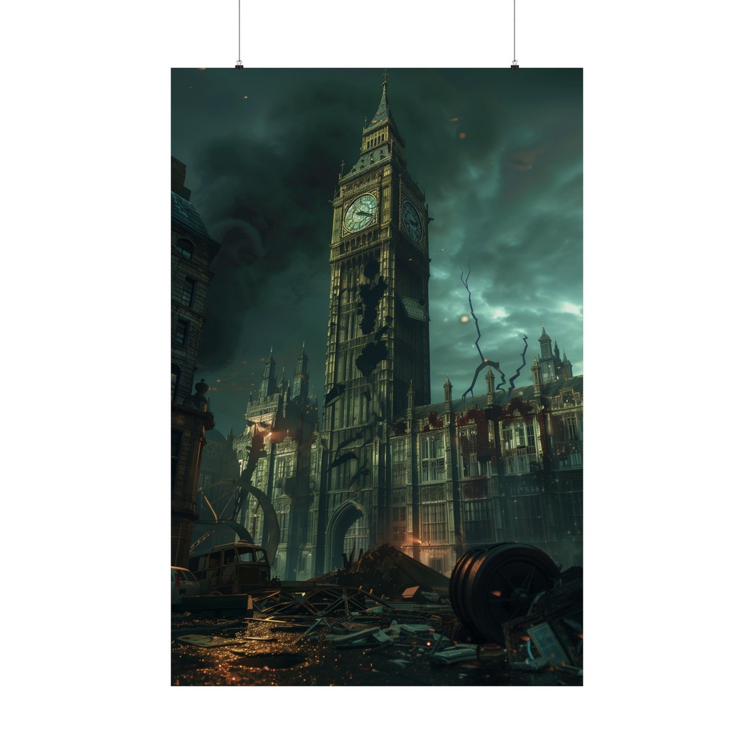 Behold the Marvels of London Wasteland Matte Poster: Iconic Big Ben ...