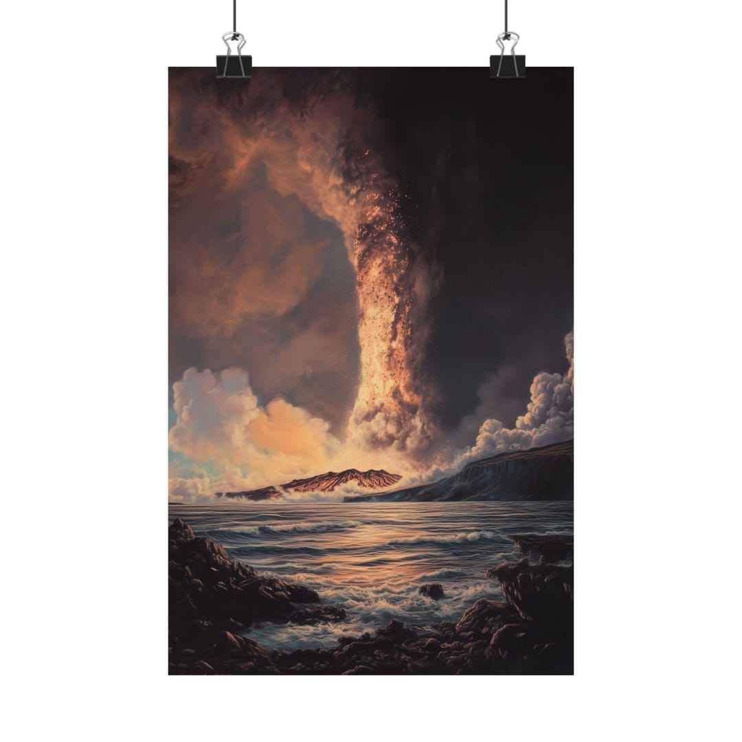Hawaii Volcanoes National Park Matte Poster, Volcano Art Print, Hawaii ...