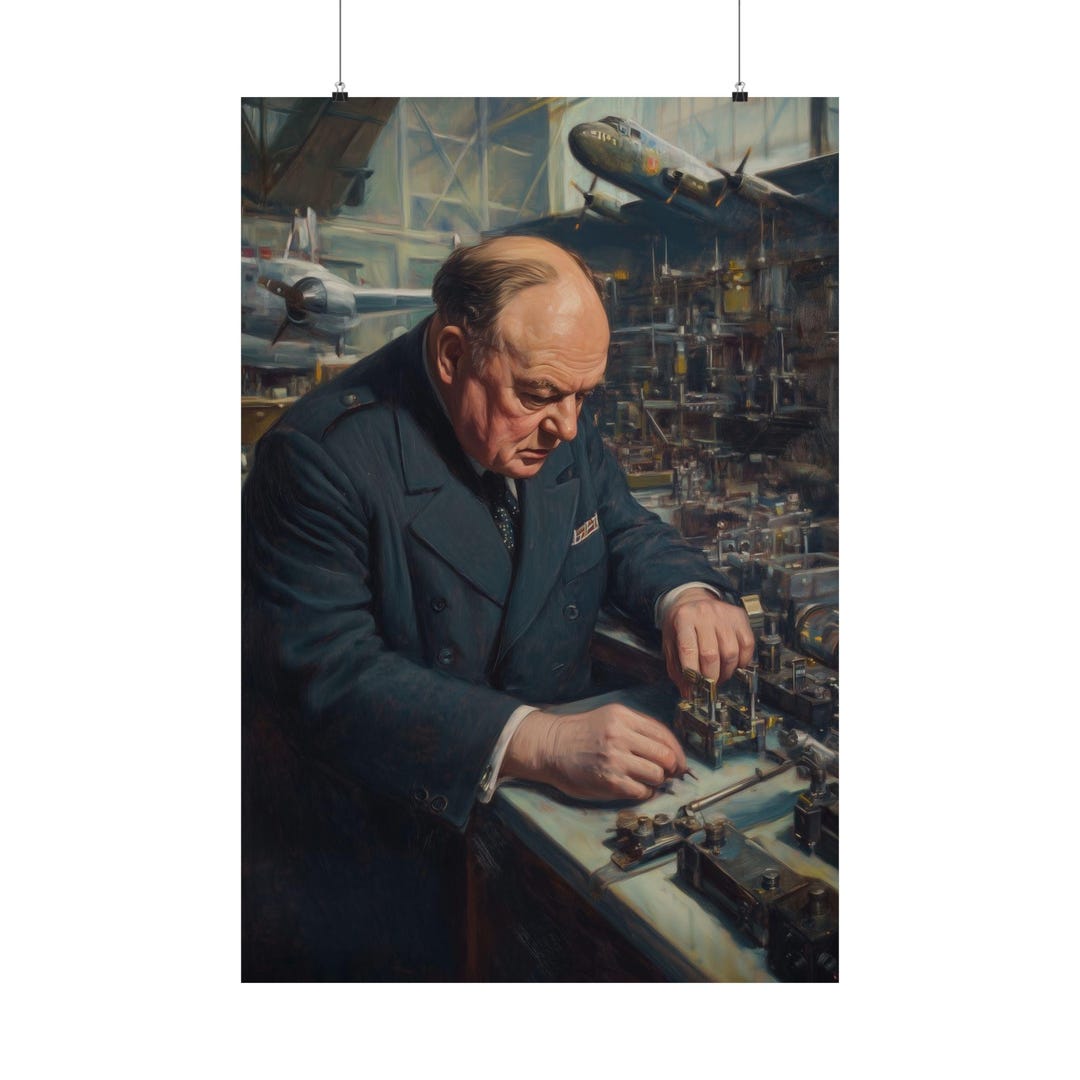 WWII Winston Churchill RAF Factory Matte Poster Print - Etsy