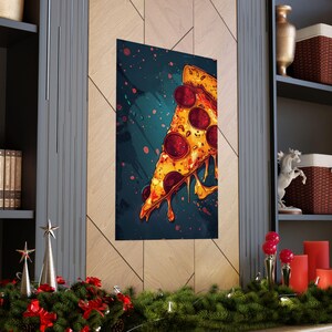 Delicious Pepperoni Pizza Print, Foodie Art Poster, Cravings Wall Art ...