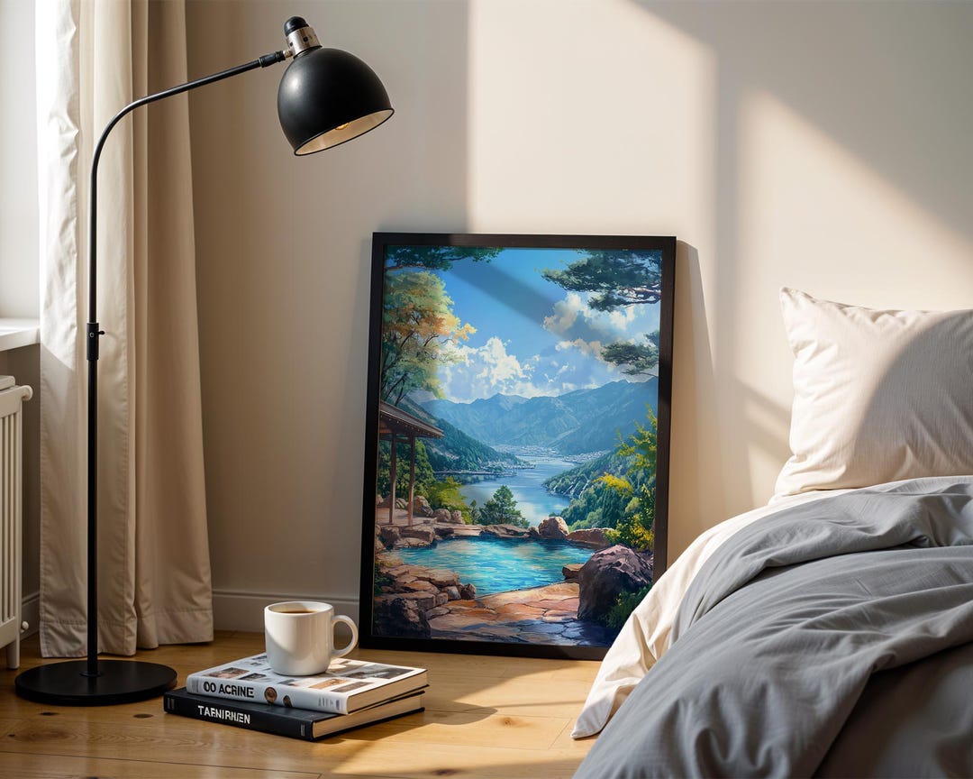 Hakone Onsen Kanagawa Wall Art, Sunny Day Japan Bath Print, Japanese ...