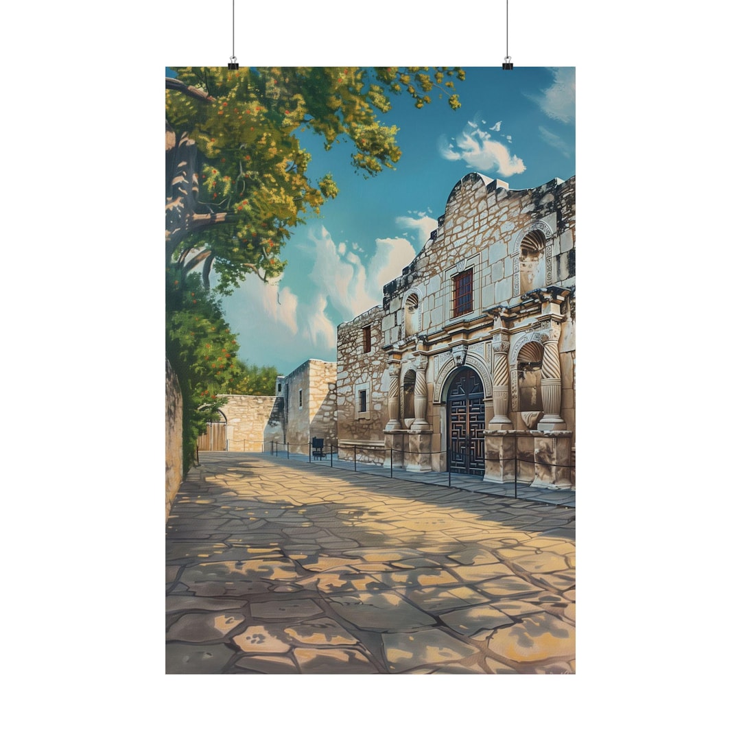 The Alamo San Antonio Texas USA Realistic Poster - Dive Into History ...