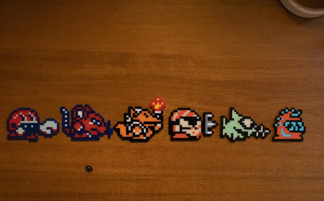 Wario Land 2 Enemies, Perler Beads, Retro, Pixel Art, Key Chain/magnet ...