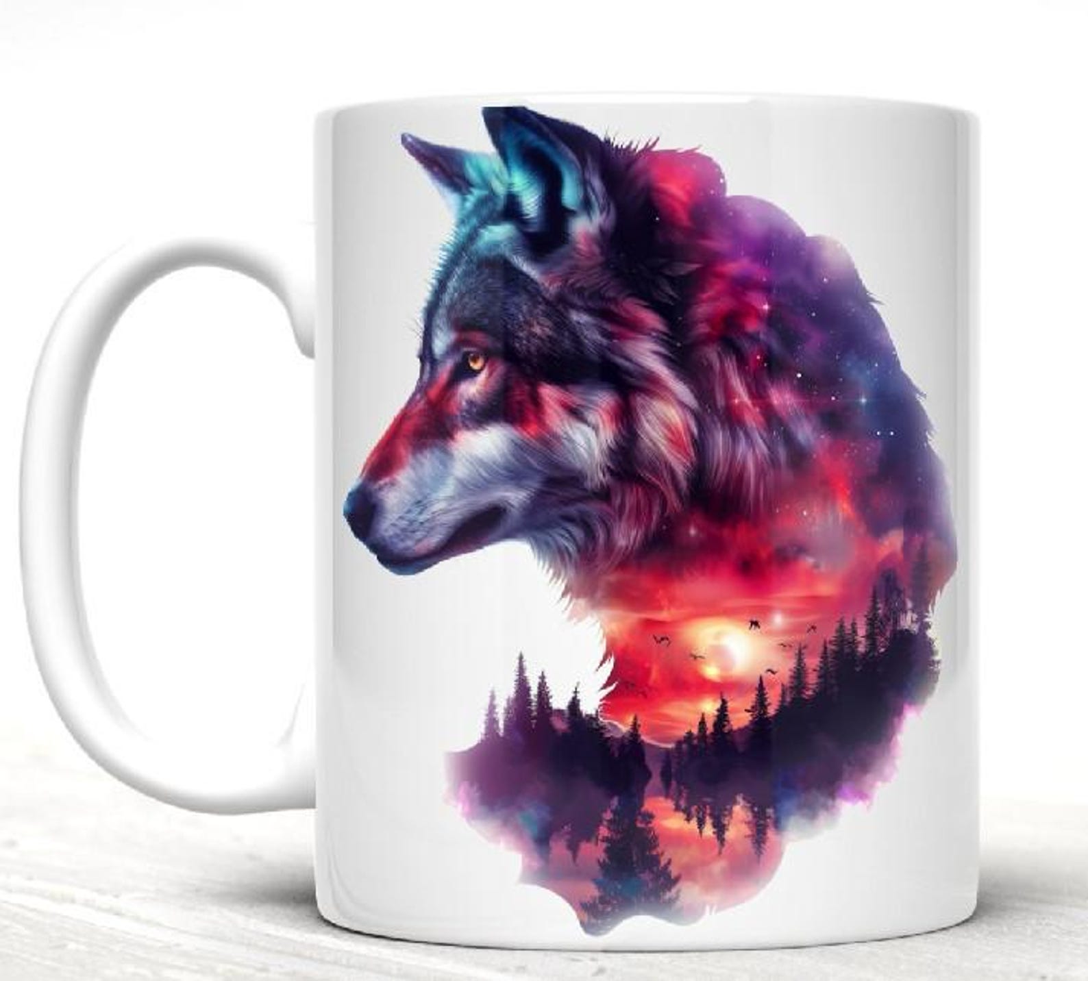 Artistic Wolf Mugs - Etsy
