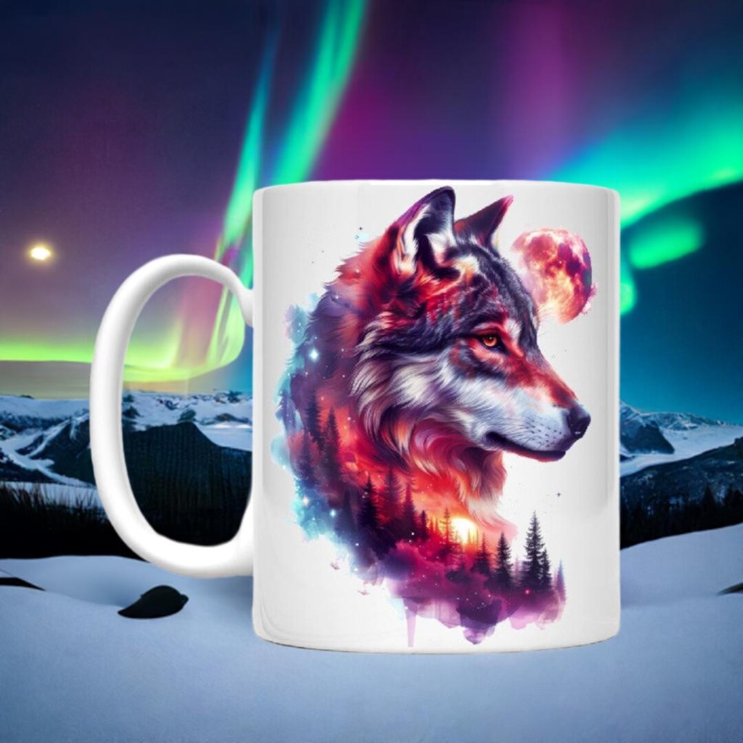 Artistic Wolf Mugs - Etsy