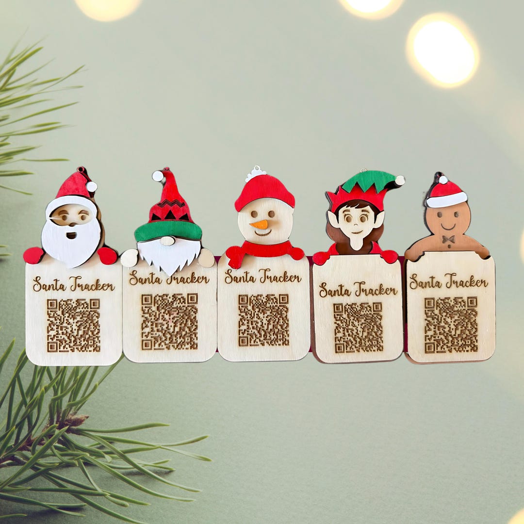 5 Christmas QR Code Sign, Menu Holder, Wooden QR Code Holder, Cafe ...
