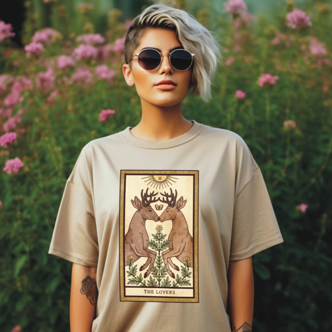 Lovers Tarot Card Vintage Witch Shirt Light Academia Clothes - Etsy