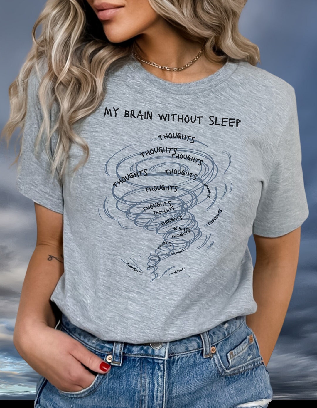 Tornado Thoughts Unisex Tee - My Brain Without Coffee, Sleep, Meds ...