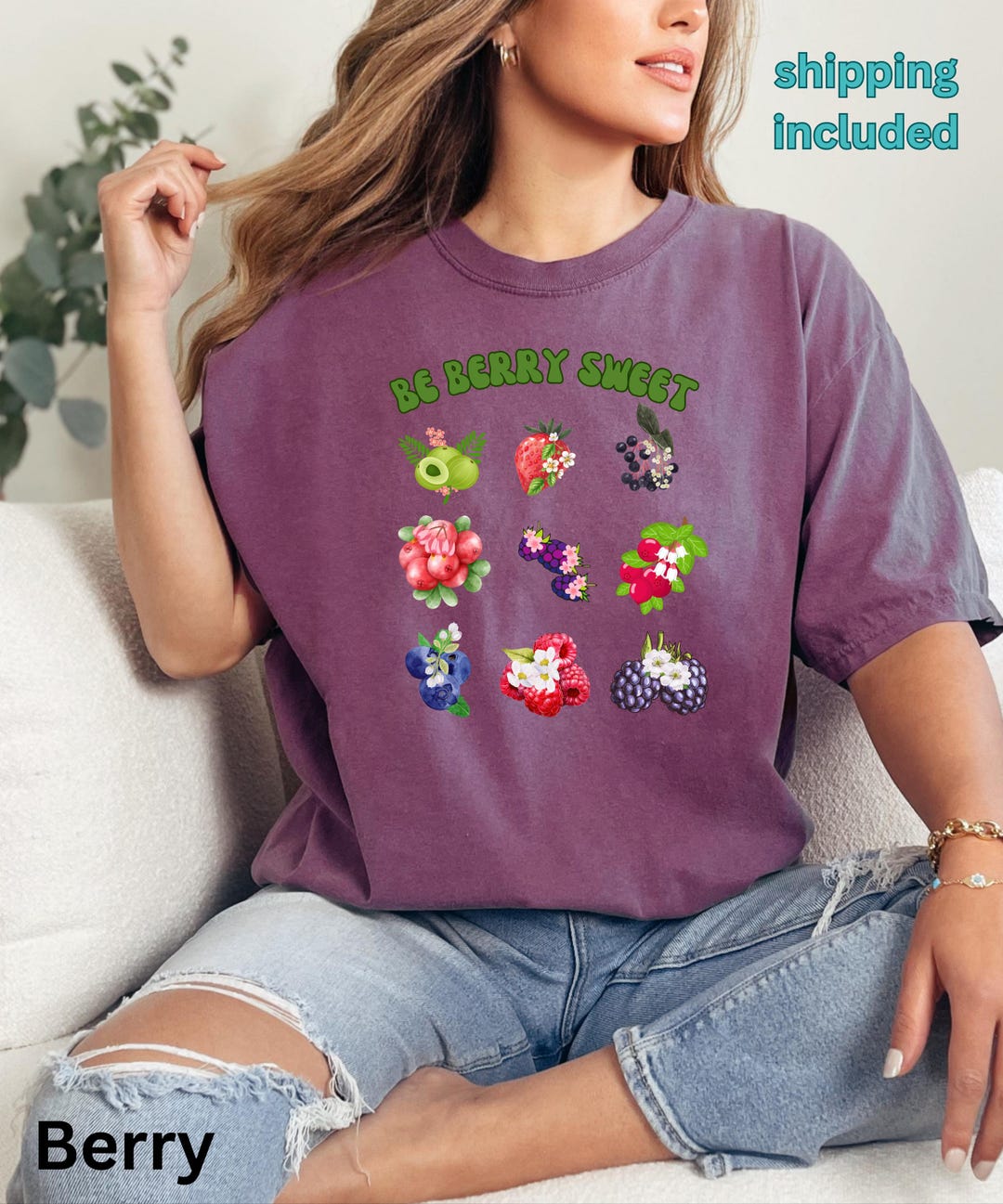 Berry Fruit Shirt, Natural Berry, Graphic Tee, Aesthetic Fruit Berry ...