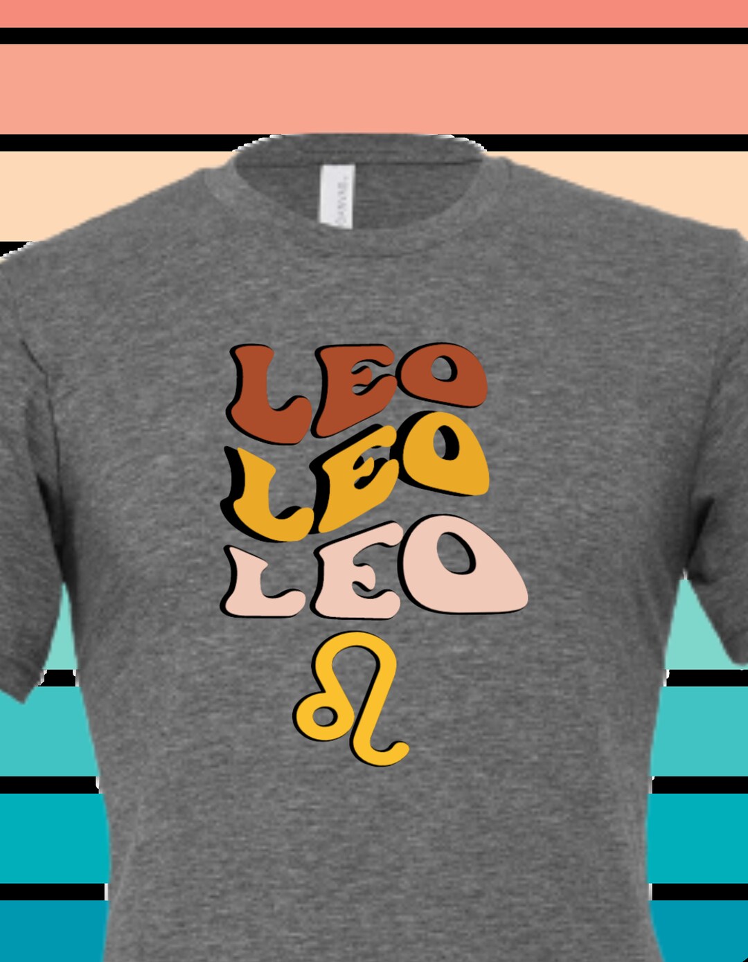Leo Retro Zodiac Design With Lion Sign Bella & Canvas T-shirt, 5 Colors ...