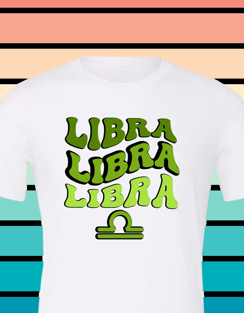 Libra Retro Zodiac Design With Scales Symbol, Bella & Canvas 5 Colors ...