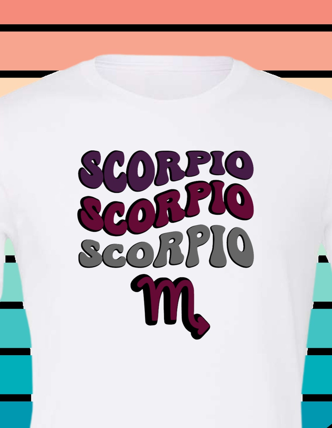 Scorpio Retro Zodiac Design With Scorpion Sign T-shirt, Bella & Canvas ...