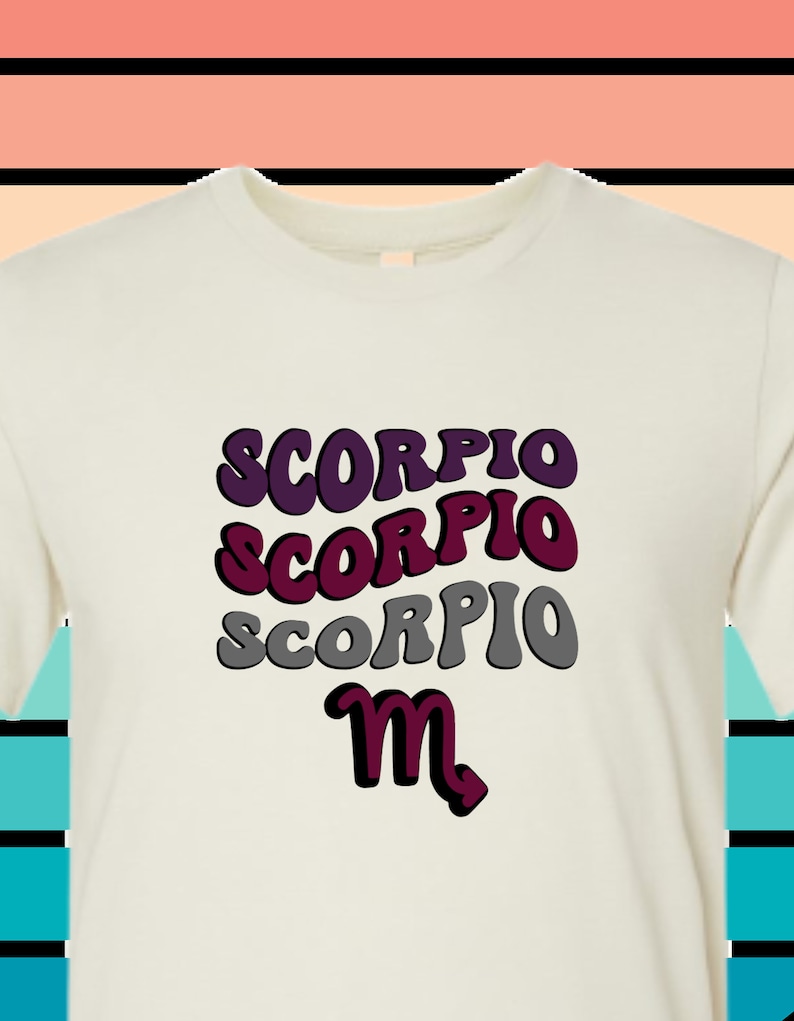 Scorpio Retro Zodiac Design With Scorpion Sign T-shirt, Bella & Canvas ...