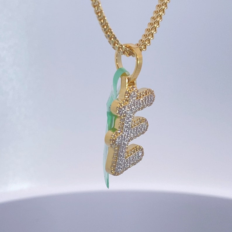 10K Yellow Gold With 0.45CT Natural Diamond Initial Letter ''E ...