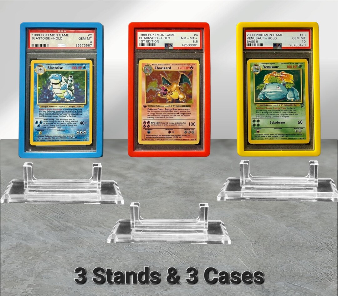 Acrylic Card Display Stand & Bumper Slab Case Bundle for Graded Cards ...