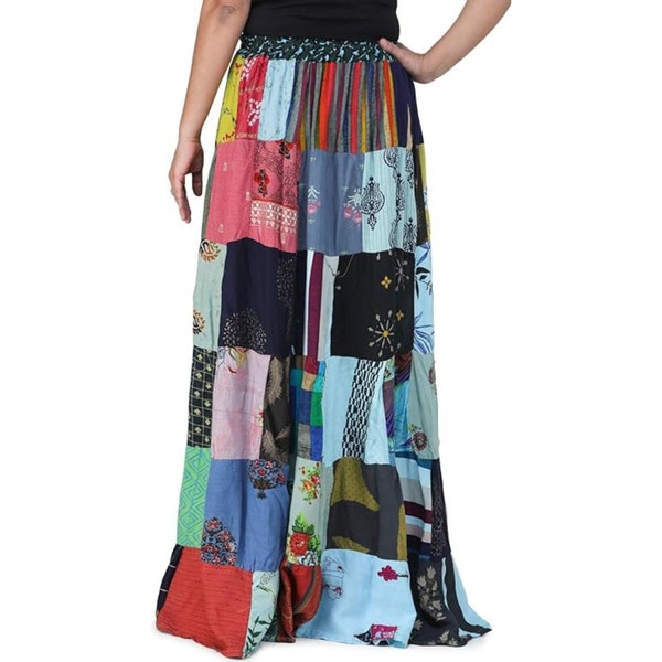 Long Patchwork Skirt - Etsy