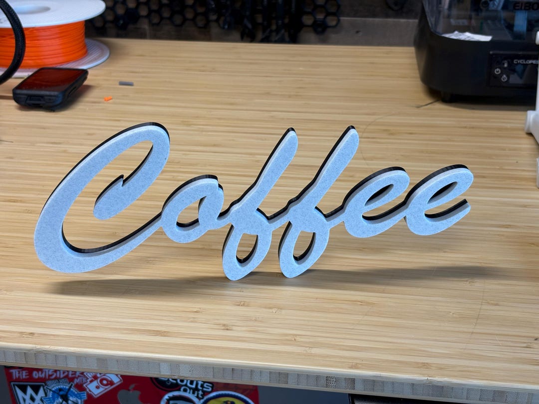 Coffee Bar Sign – Script Wall Art – Two-toned Marble and Black Decor - Etsy