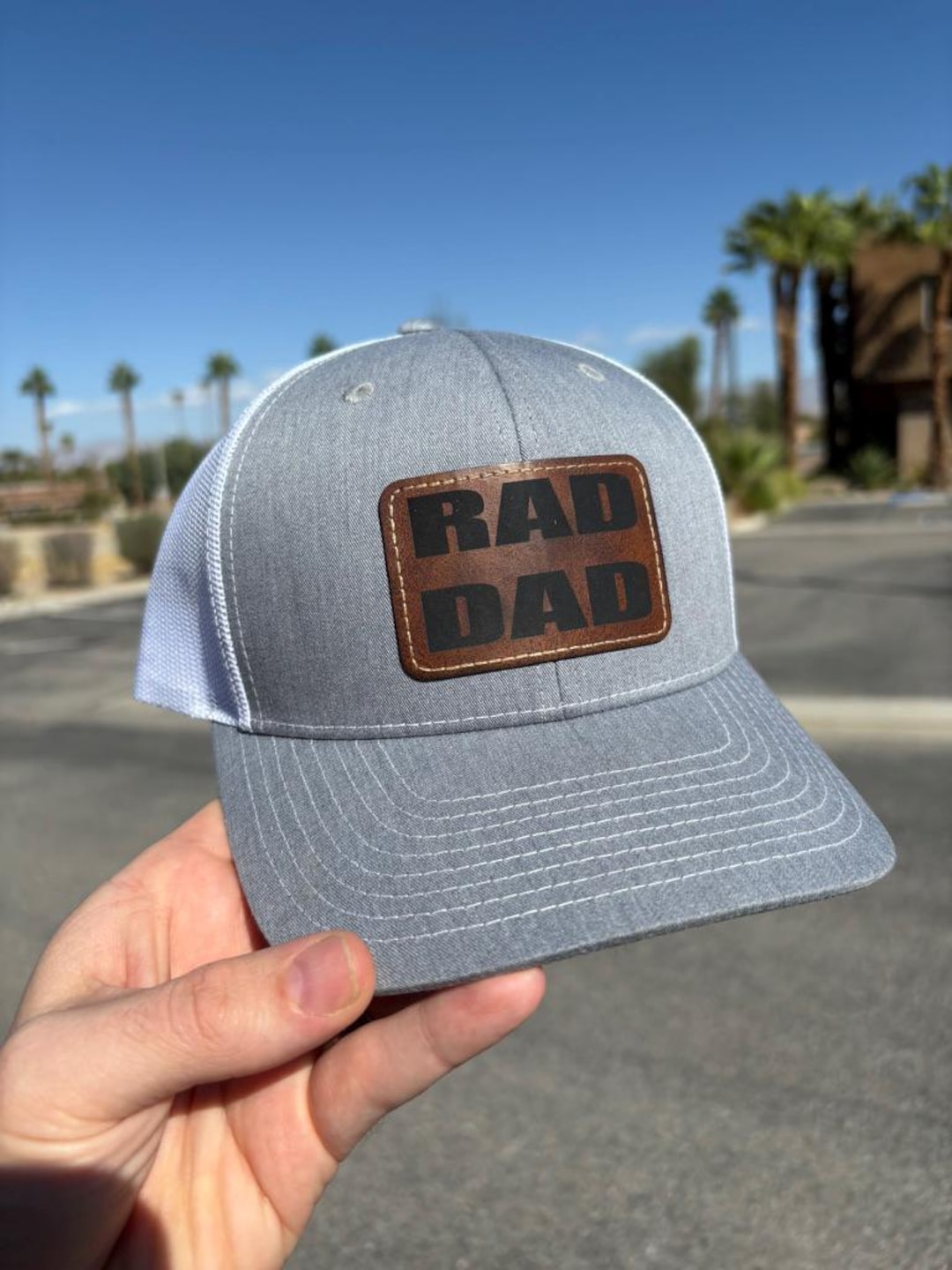 Rad Dad Hat Leather Patch Trucker Style Hats - Etsy