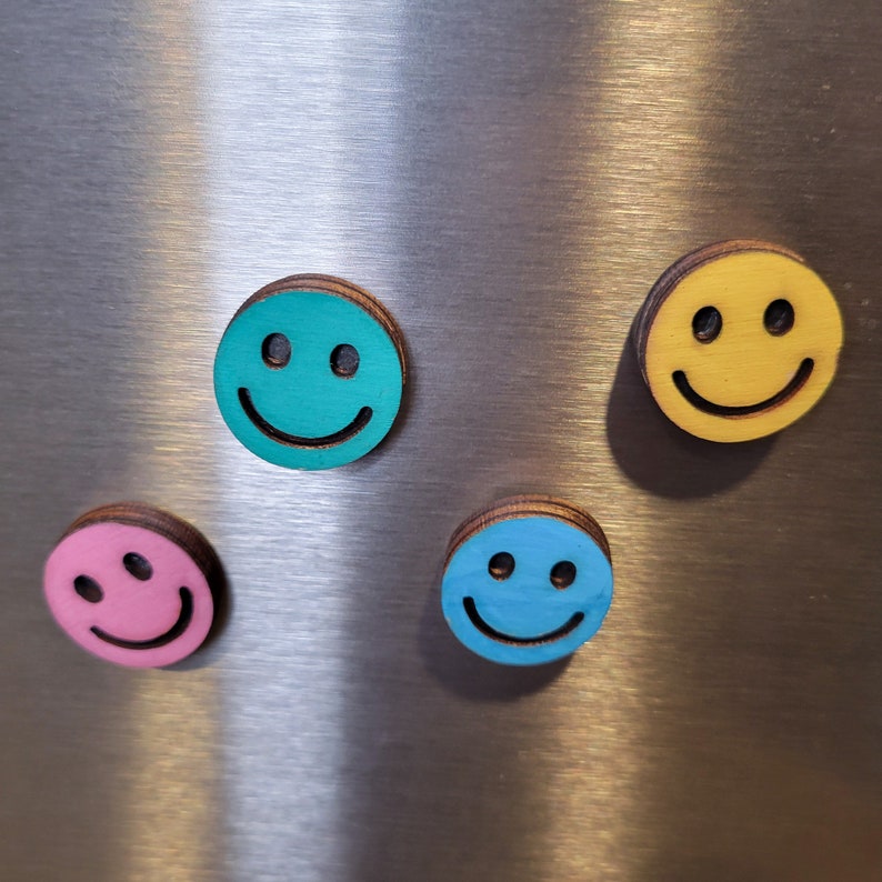 Smile Magnets | Wood Magnets | Share A Smile | Various Colors - Etsy