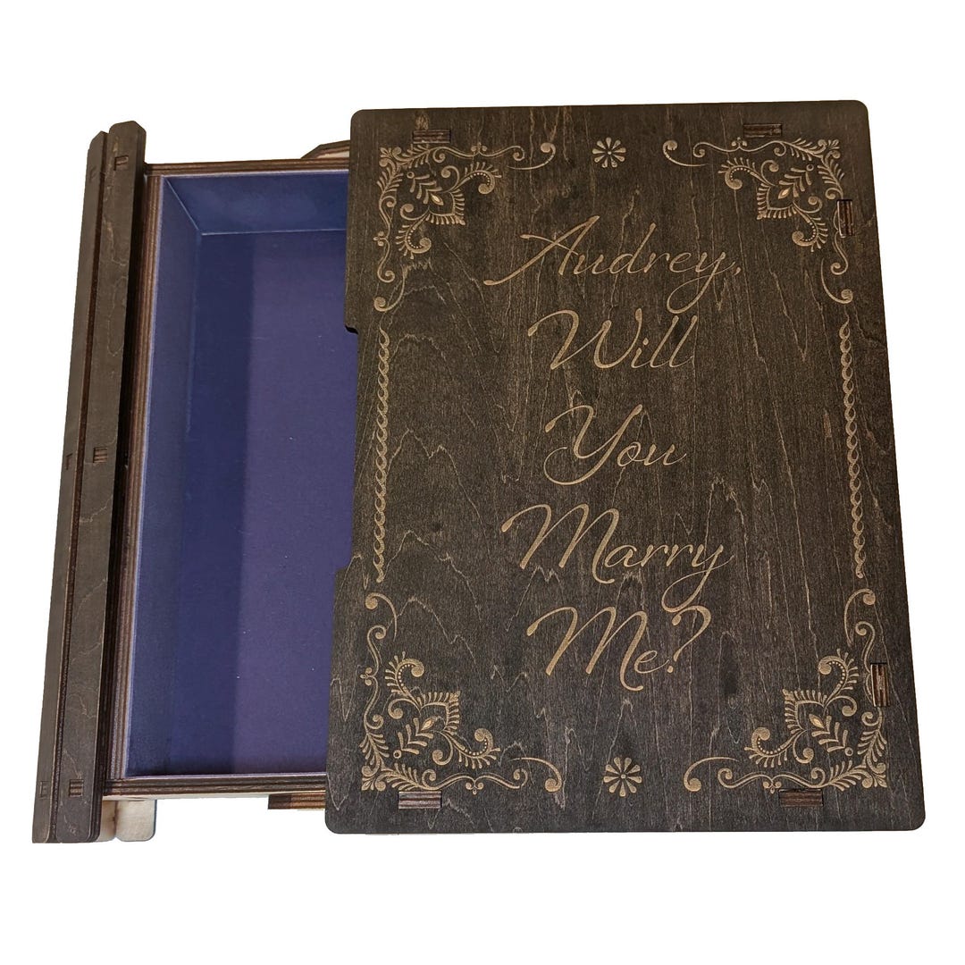 Large Premium Personalized Wood Book Box, Book Shaped Storage Box ...